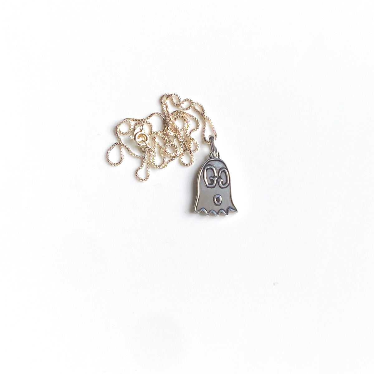 Double Sided Silver Gucci Ghost Charm Necklace – Old Soul Vintage Jewelry
